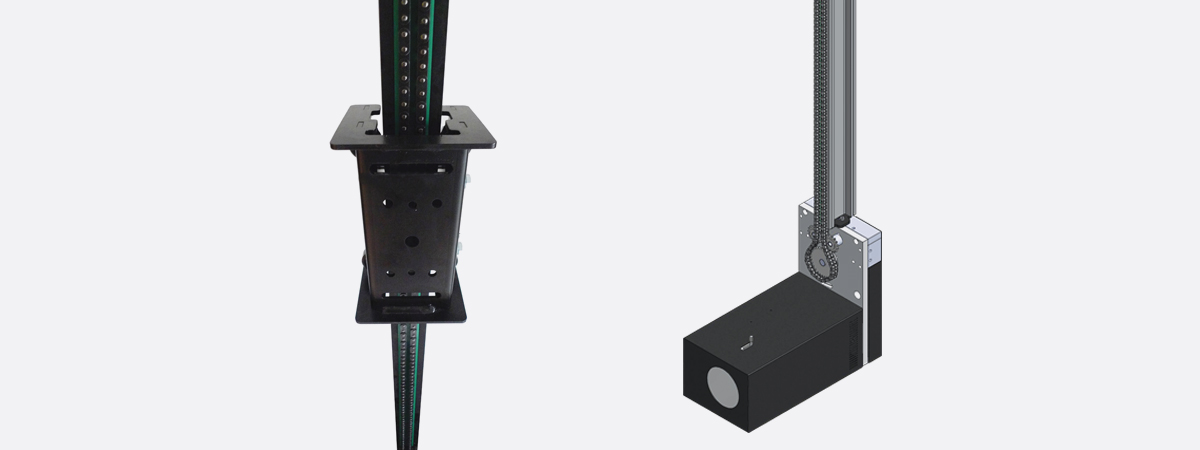 Vertical Chaintrack: For motorized heavy duty & precise movement.
