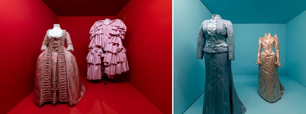 DRESS.CODE. - Luscious satin drapes and mirror displays